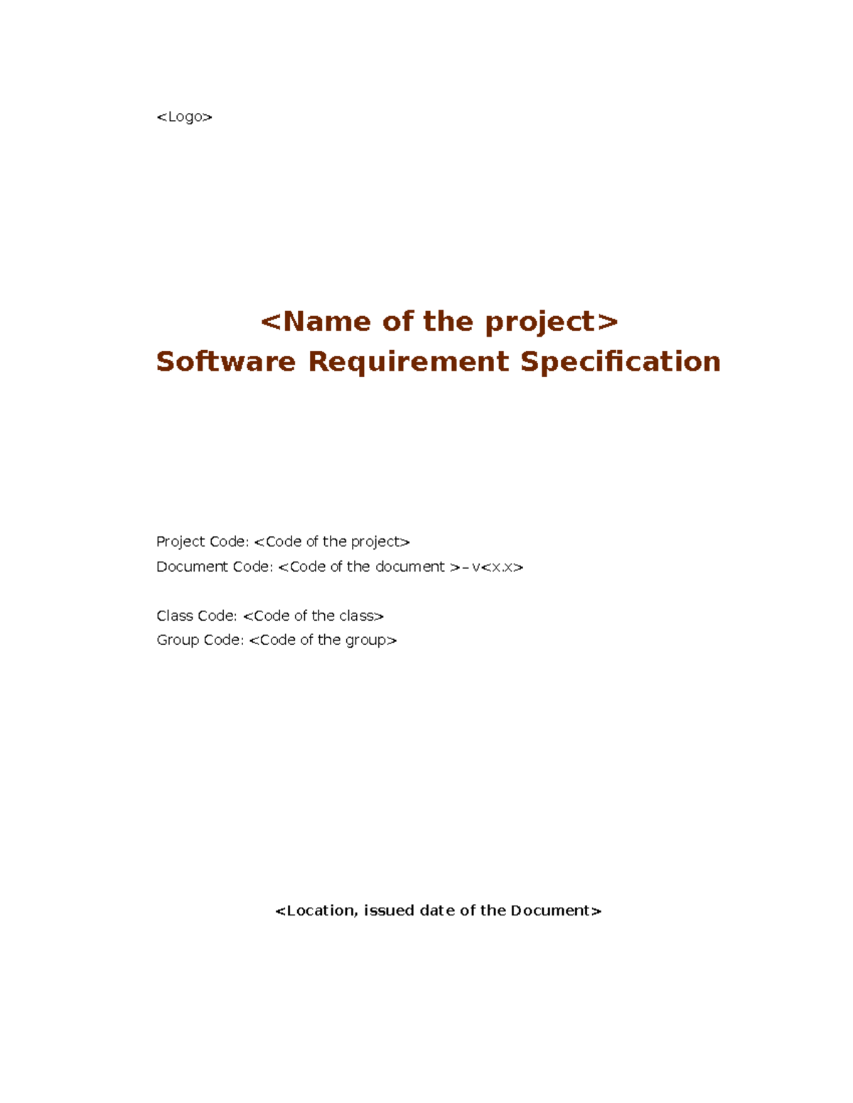 Software Requirment Specification Template Fall 2024 - - Studocu