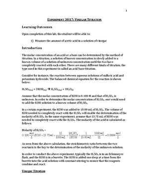 CHEM 30A Lab 1 - Lab manual - 1 EXPERIMENT 30A1: MEASUREMENTS Learning ...