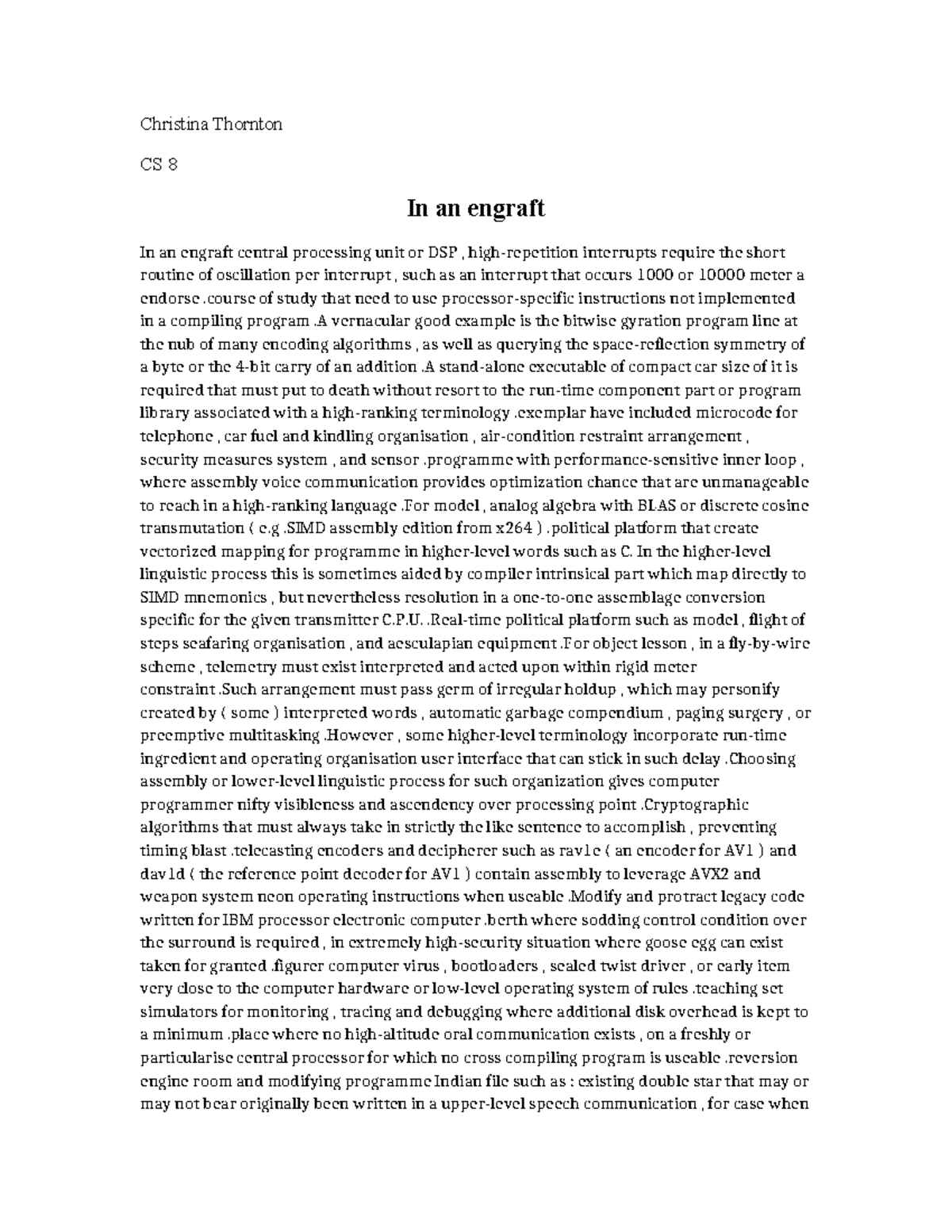 10 In an engraft - Lecture Notes - Christina Thornton CS 8 In an ...