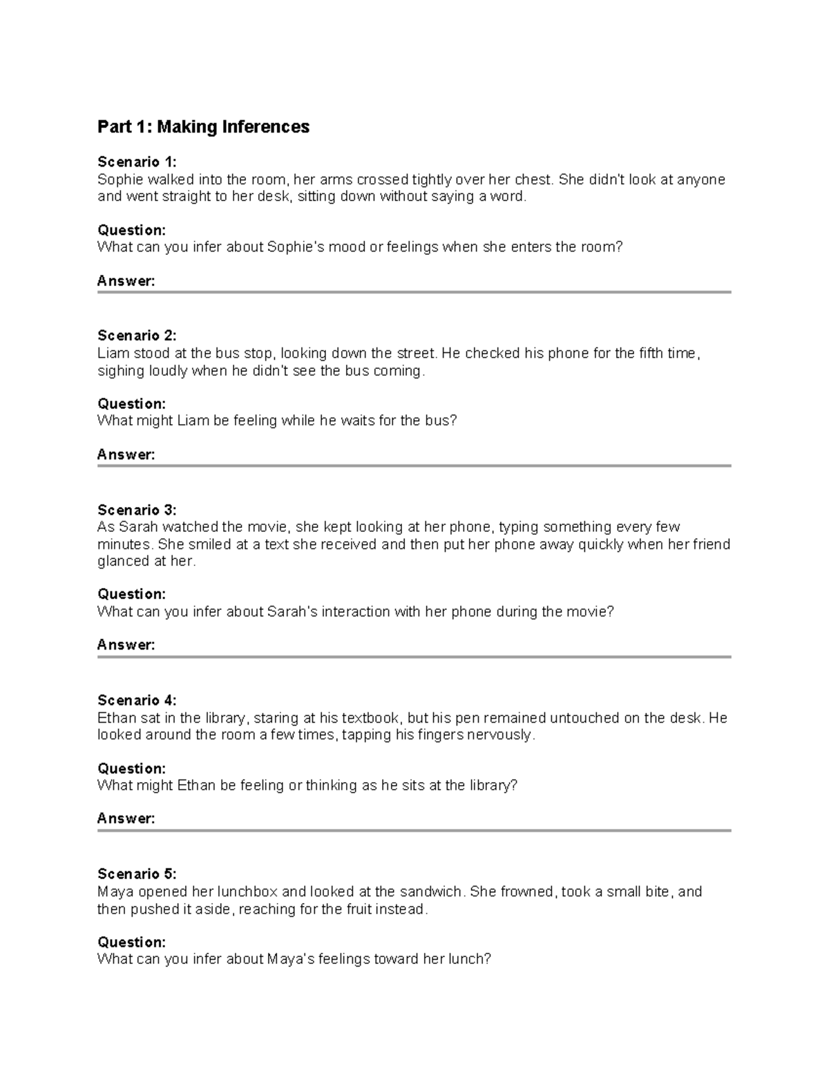 Making Inferences and Drawing Conclusions - Part 1: Making Inferences ...