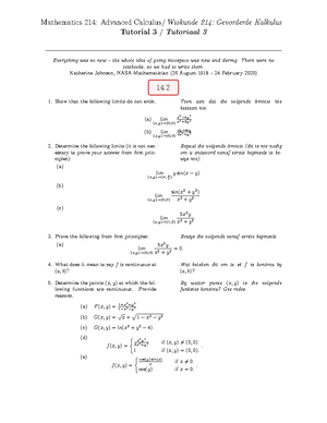 AC Tutorial 3 Solutions - a) b) Question / Vraag 1 Tutorial 3 Question ...
