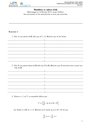 Les suites numériques - Cours d'Analyse 1 - ####### CHAPITRE 5 Suites ...