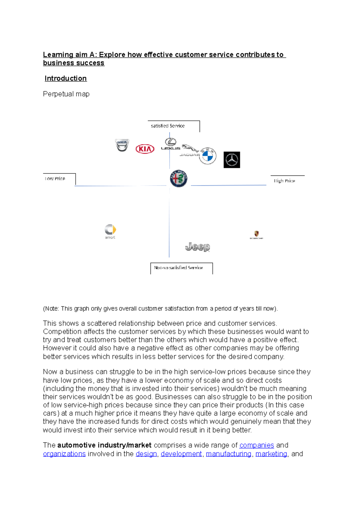 Learning aim A - This is the Unit 14 - Investigating Business Services ...