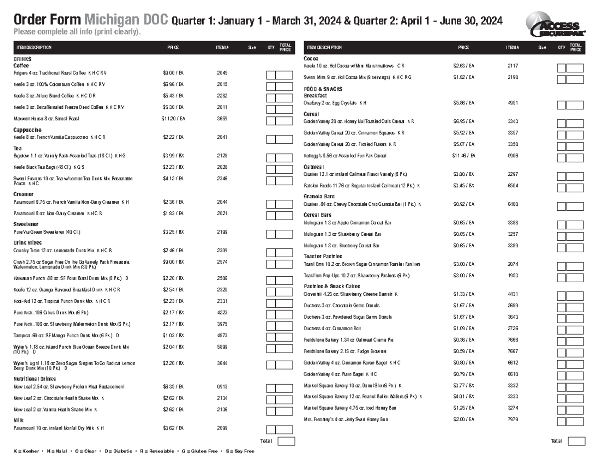 Securepak order form 240101 - Total Total Please complete all info ...