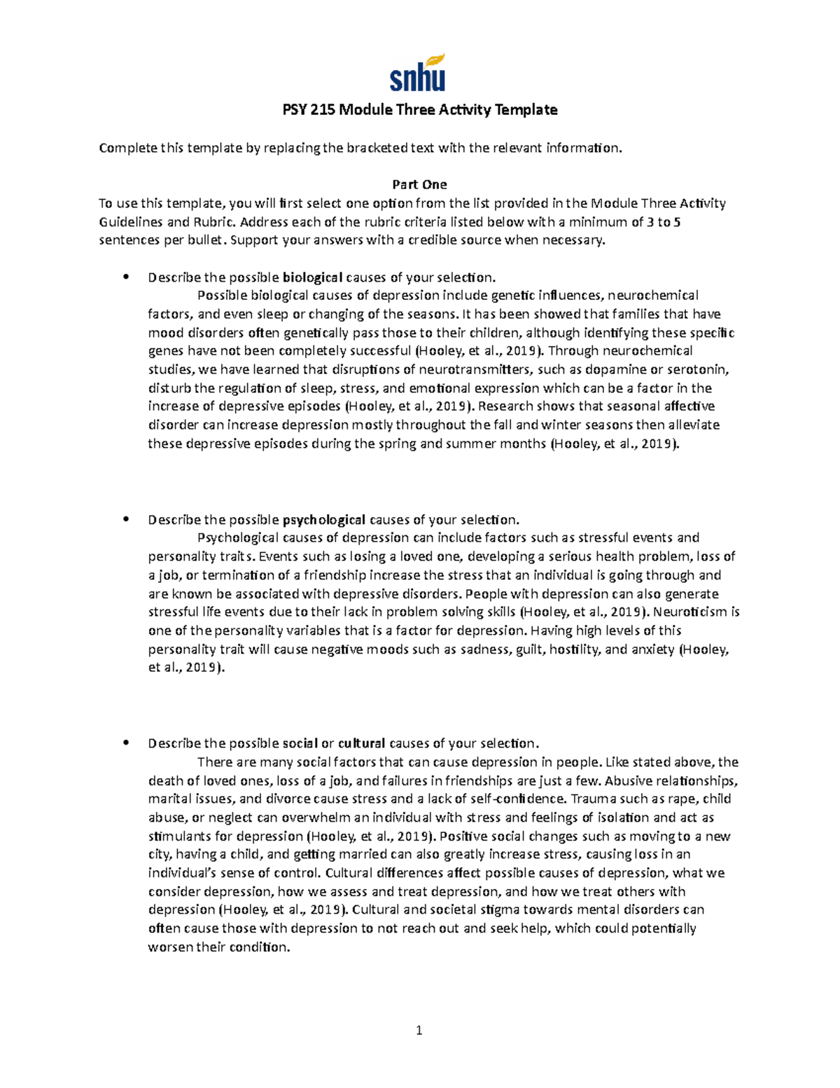 PSY 215 Module Three Activity Template - PSY 215 Module Three Activity ...