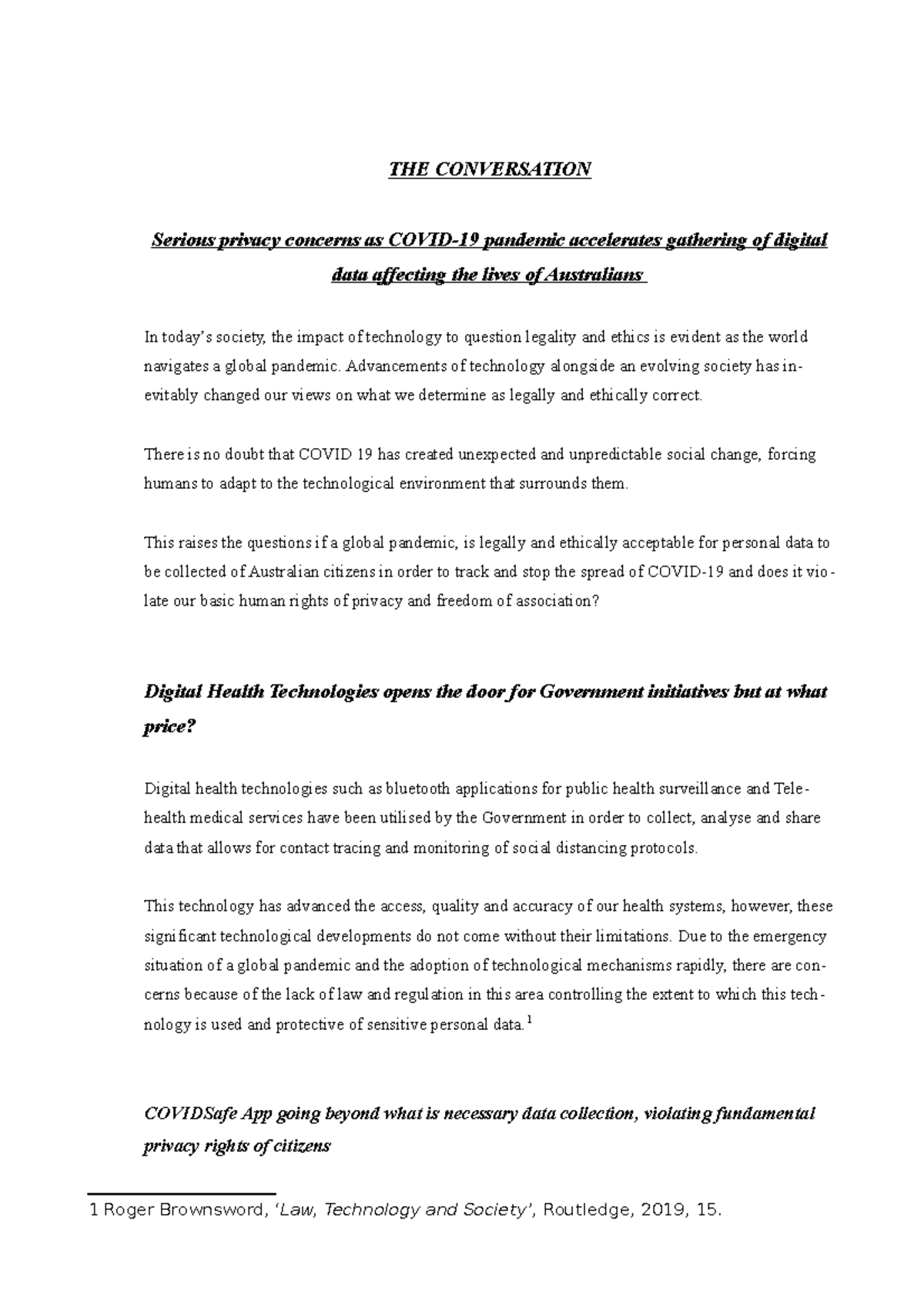 Tech- conversation article - THE CONVERSATION Serious privacy concerns ...