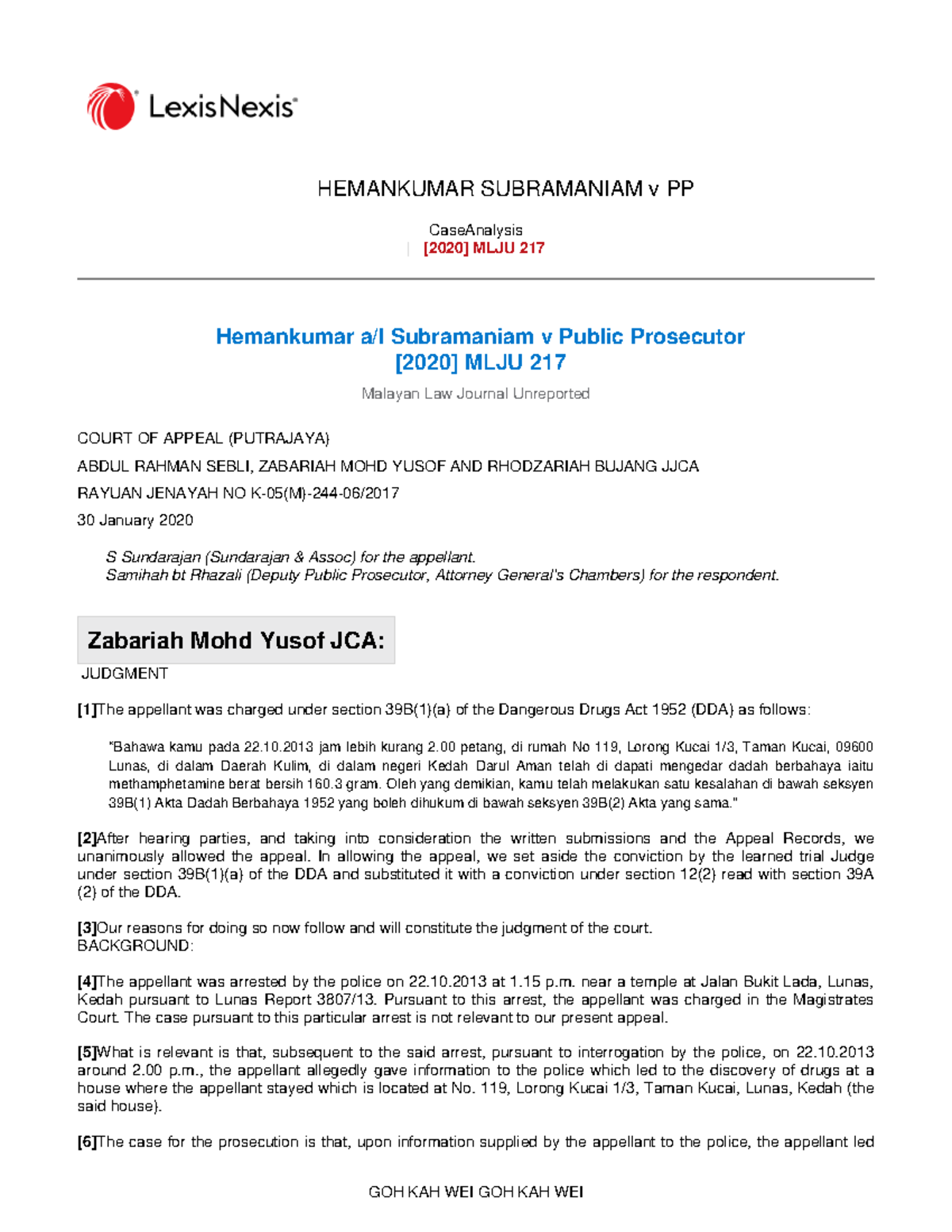 Hemankumar a l Subramaniam v Public Prosecutor - HEMANKUMAR SUBRAMANIAM ...