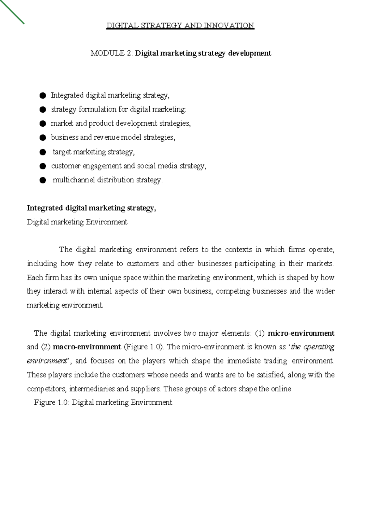 DSI Notes Module 2 - Something important - DIGITAL STRATEGY AND ...
