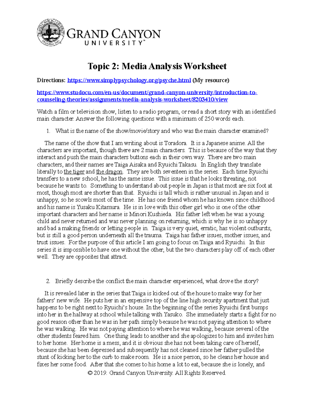 PCN107.T2 Media Analysis Worksheet notes and draft - Topic 2: Media ...