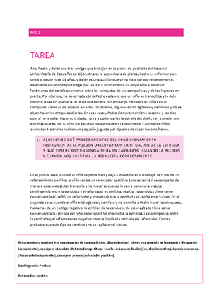 Plantilla Enunciado PEC2 ES - 80 Psicología del Aprendizaje y de la Motivación PEC 2 Reto 2. ¿Un ...