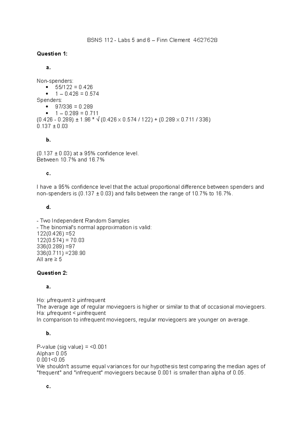 BSNS 112 lab lab - lab - Interpreting Business Data - University of Otago - Studocu