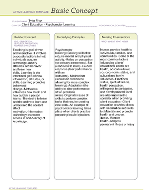ATI 1 - ATI remediation notes - ACTIVE LEARNING TEMPLATES Basic Concept ...