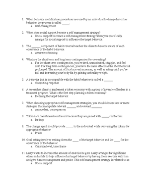 PSY317 - ABA Quiz 8 - This is a list of questions 50 and answers given ...