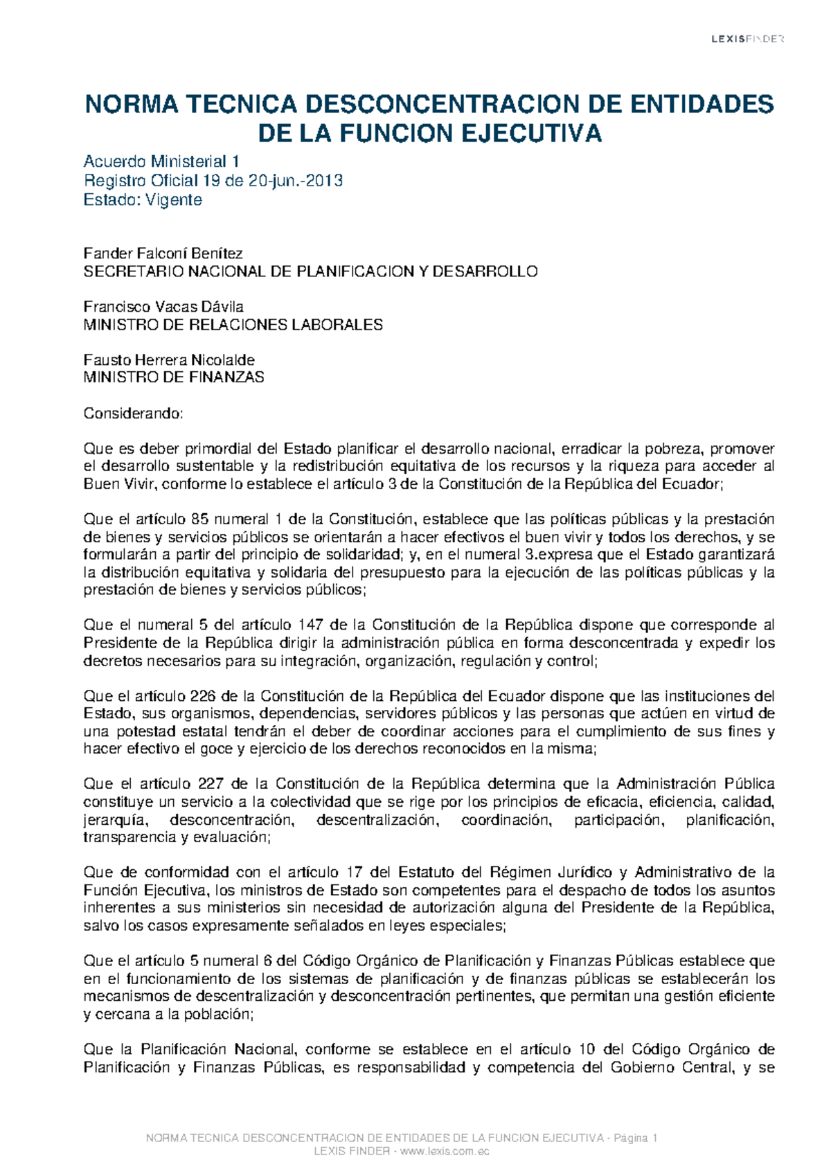 Norma técnica desconsentracion de la funcion ejecutiva - NORMA TECNICA ...