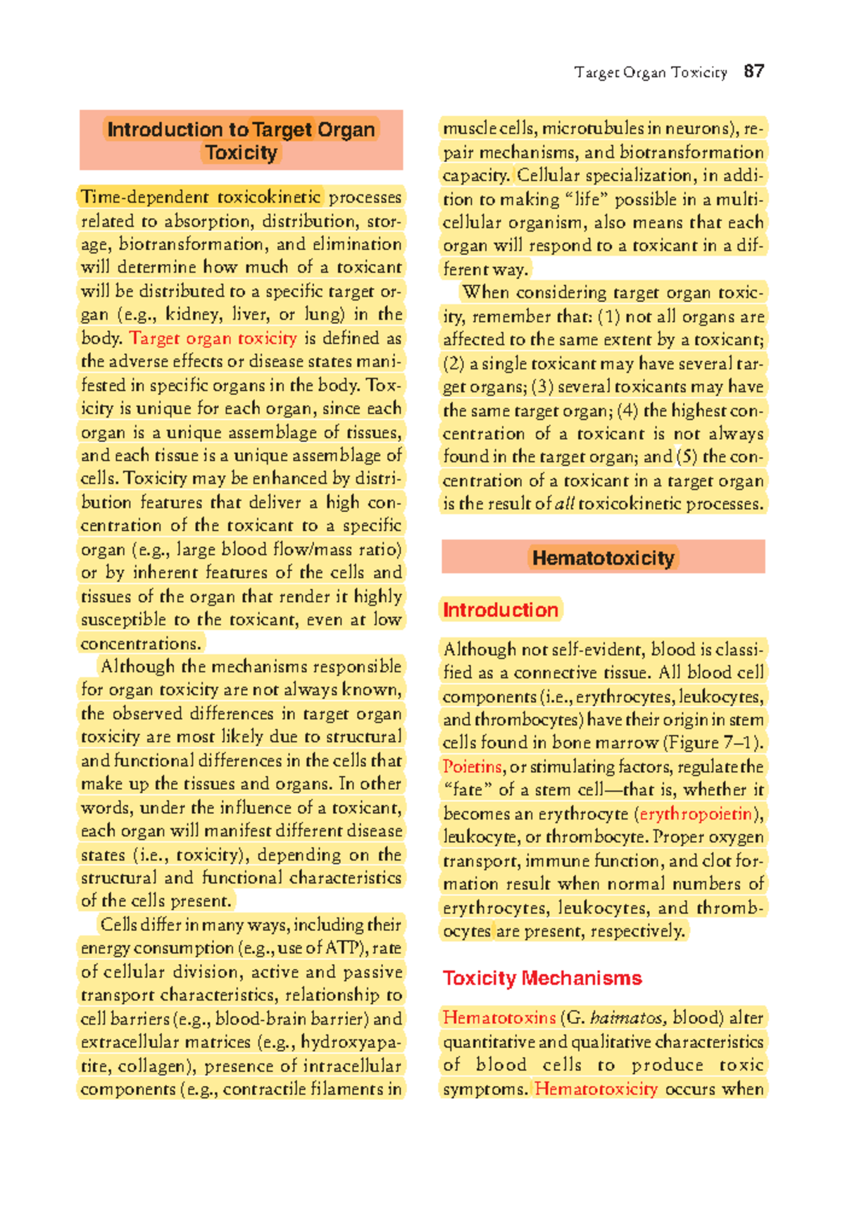 ENVR Toxicology Ch8 Target Organ Toxicity - Target Organ Toxicity 87 ...