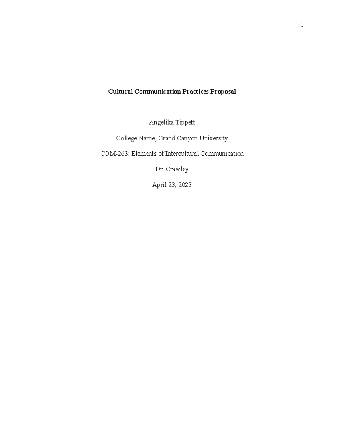 Backup of Backup of Proposal com - Cultural Communication Practices ...