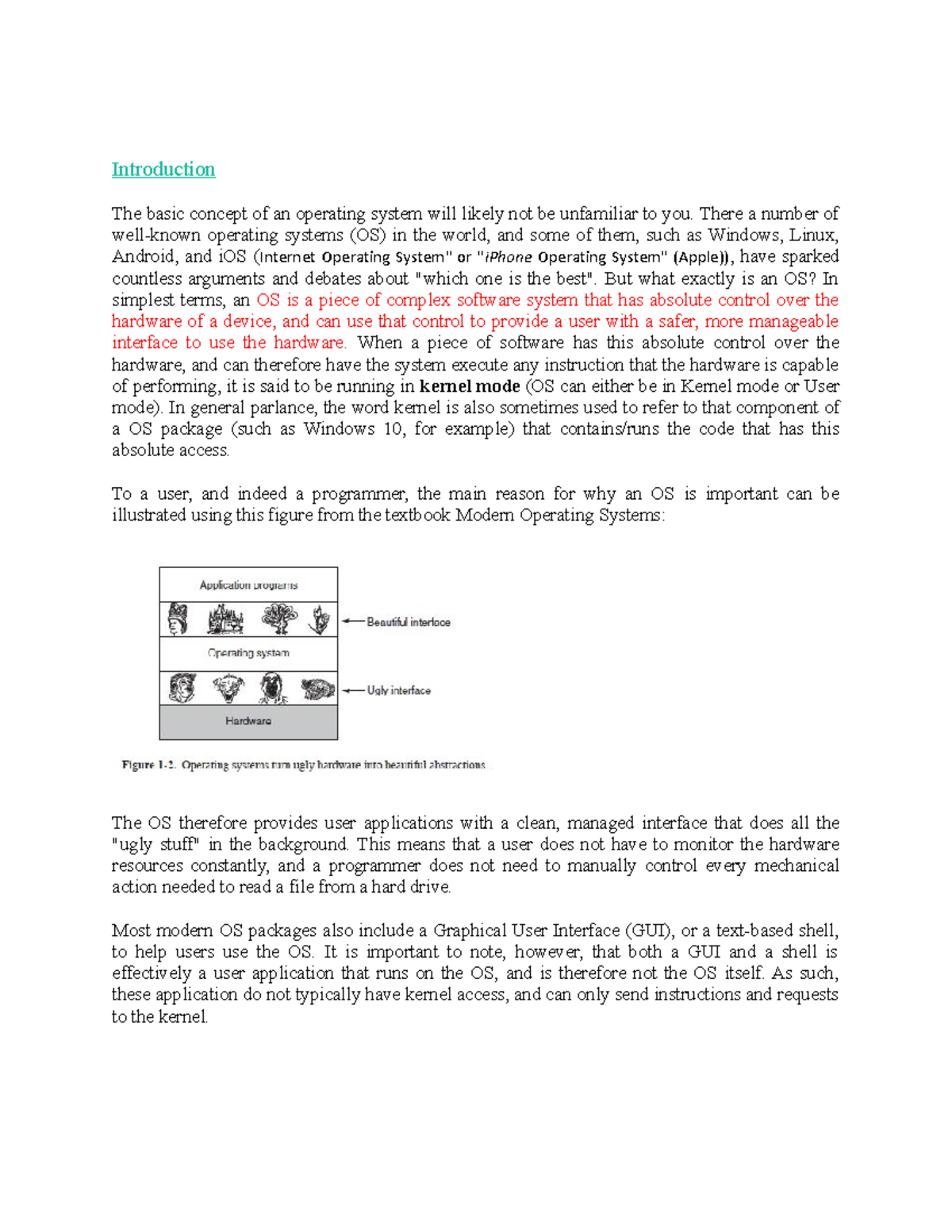 CMPG324 Chapter 1 Introduction to Operating Systems - Introduction The ...