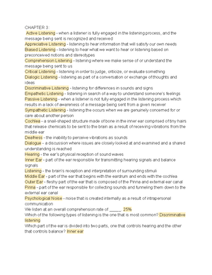CMCN 100 Chapter 1 Key Terms - Attitude – a predisposition towards ...