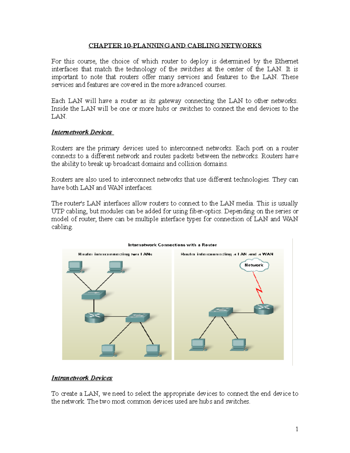 Chapter 10 - This is about artificial intelligence cat 1 - CHAPTER 10-PLANNING AND CABLING ...