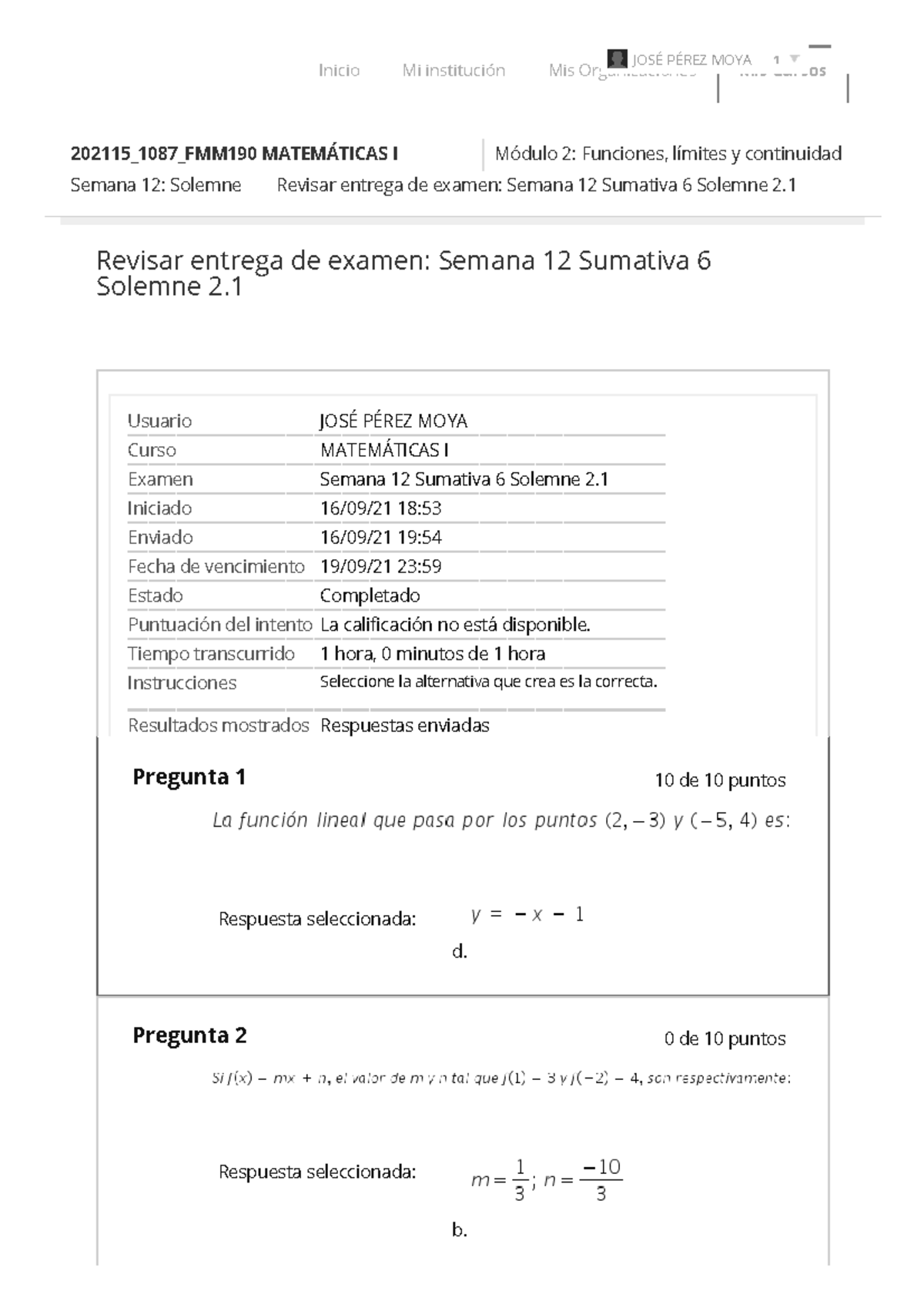 556276499 Semana 12 Sumativa 6 Solemne 2 - 202115_1087_FMM190 MATEMÁTICAS I Módulo 2: Funciones ...