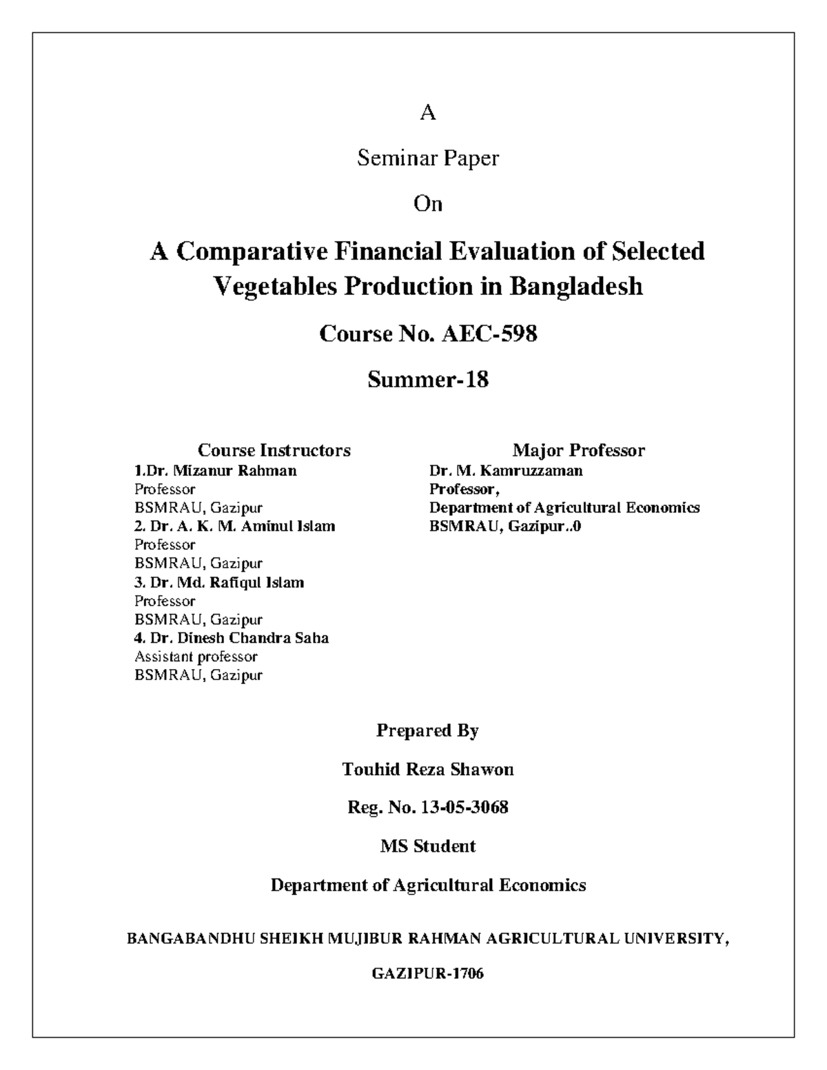 Seminar-Paper-Shawon - A Seminar Paper On A Comparative Financial ...