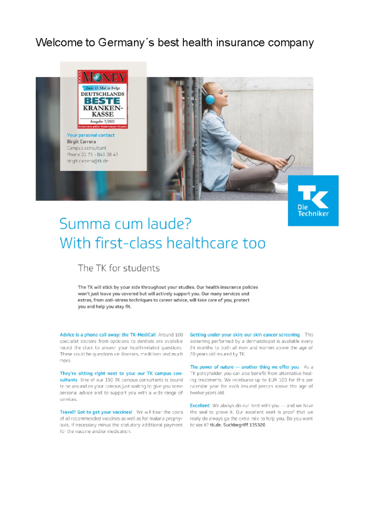 TK Health Insurance - Application for Membership - Welcome to Germany ...