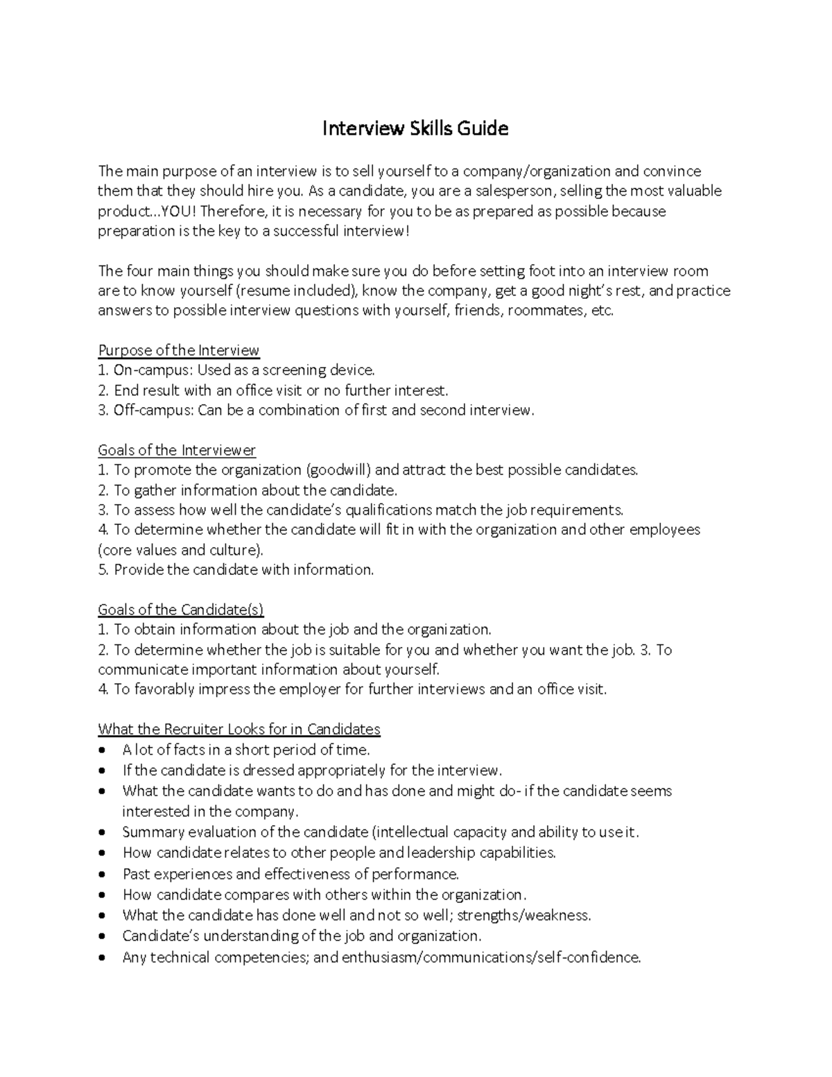 Interview Skills Guide ADA-1 - Interview Skills Guide The main purpose ...