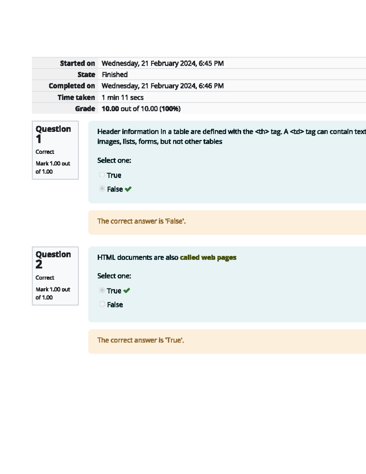 Self Quiz Untit 2 - web programming 1 - Studocu