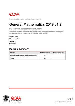 Math assigment - General maths (19/20) IA1 2022 - General Mathematics ...