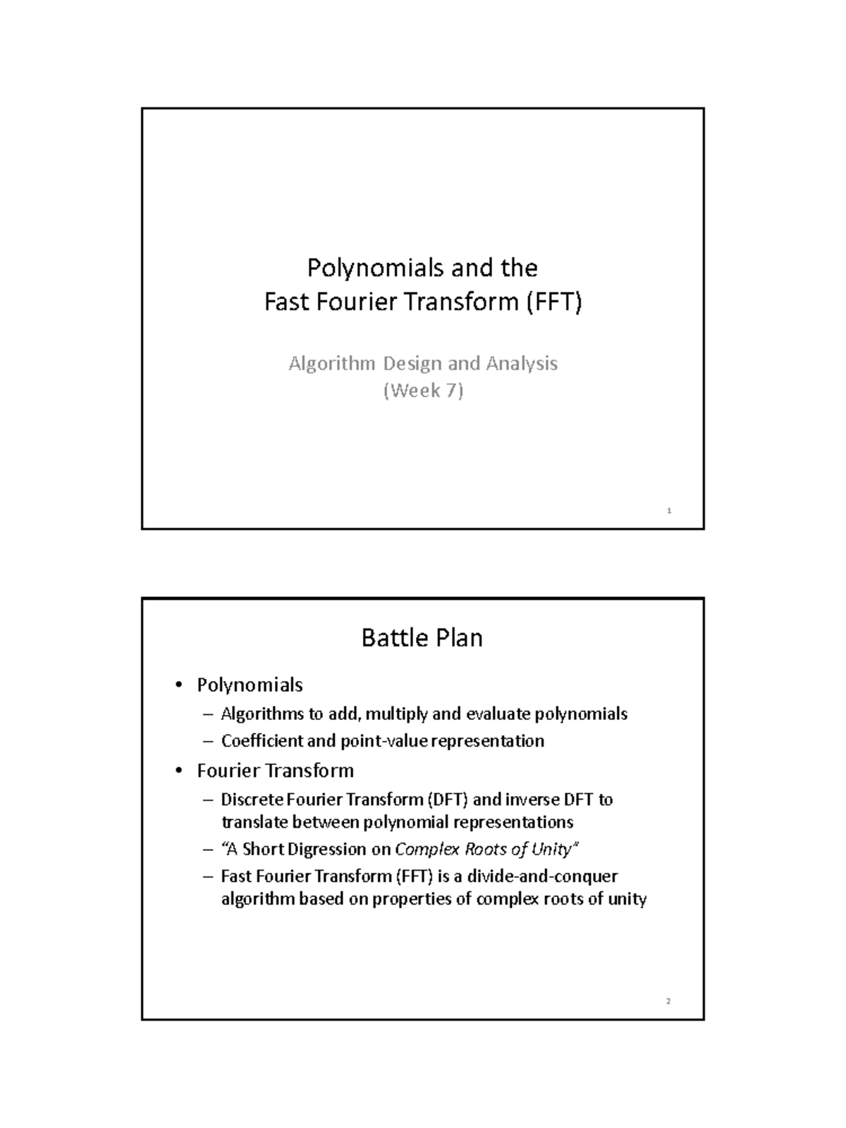 Fft - COMP3121 - Polynomials and the Fast Fourier Transform (FFT) Algorithm Design and Analysis ...