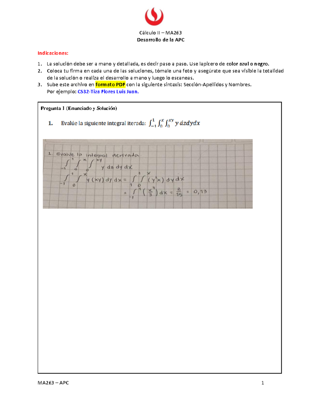 MA263-Girón Vilchez GGabriela Danitza - Cálculo II – MA26 3 Desarrollo ...