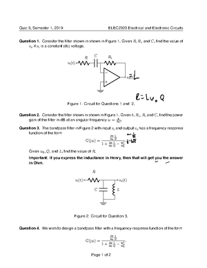 ELEC2320 - UoN - Electrical Circuits - Studocu