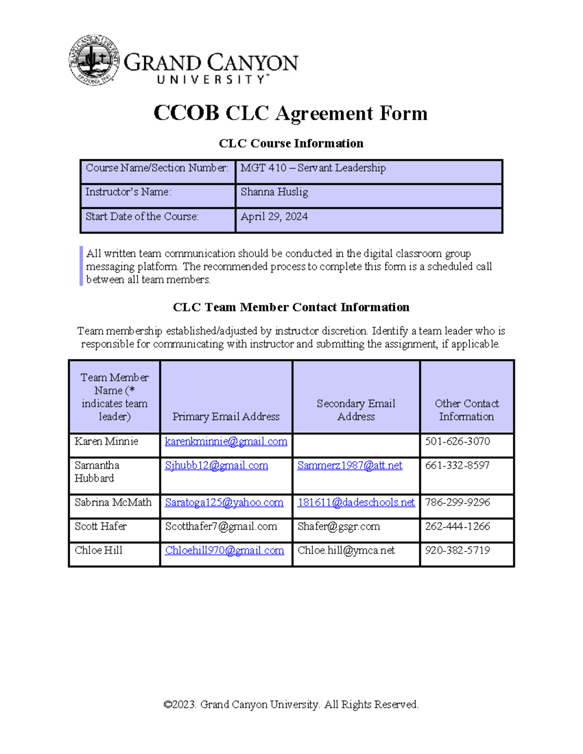 1CCOB-CLC-Agreement-Form - CCOB CLC Agreement Form CLC Course ...