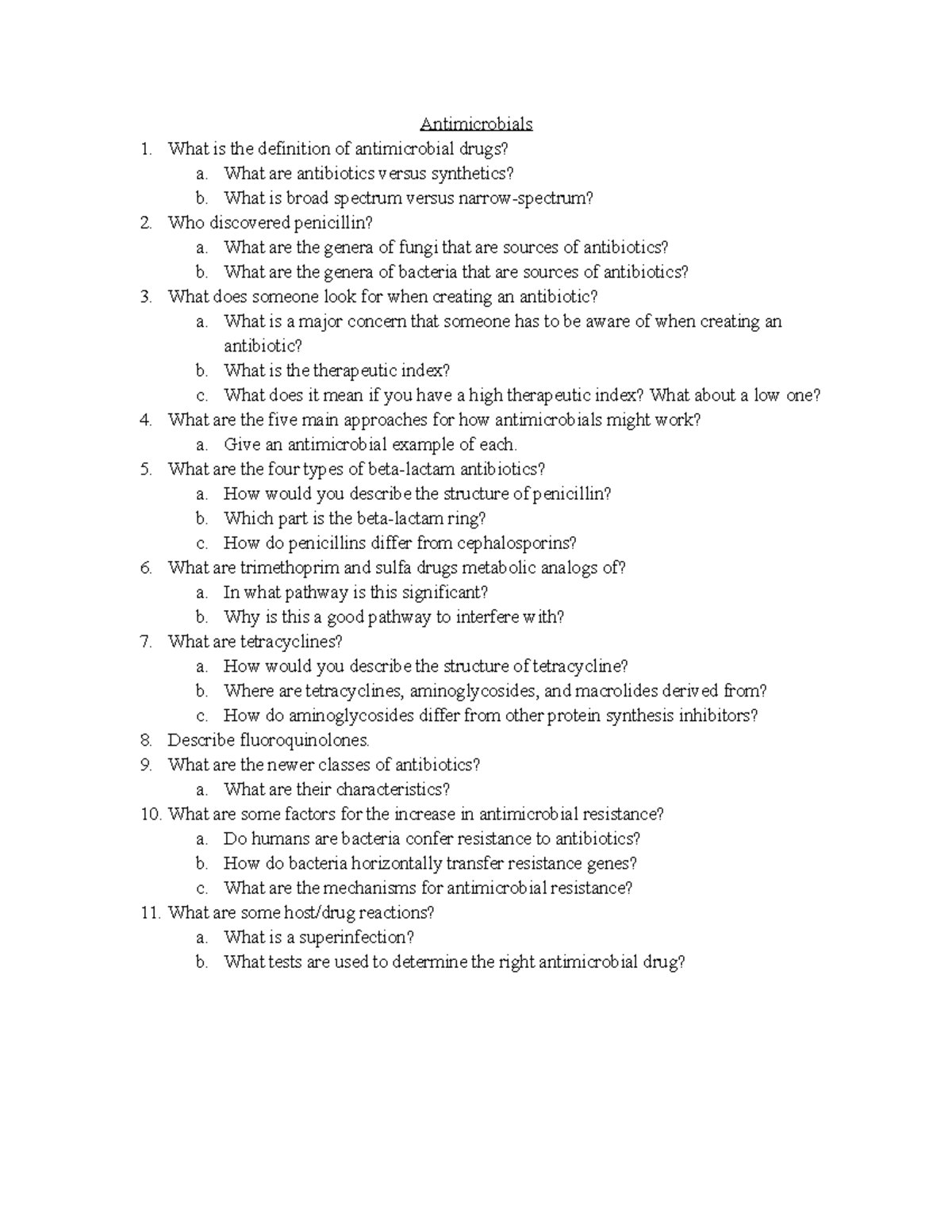 Antimicrobials Practice - Antimicrobials What is the definition of ...