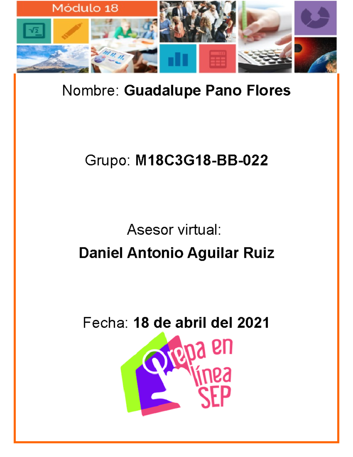 Proyecto integrador Modulo 18 - Nombre: Guadalupe Pano Flores Grupo ...