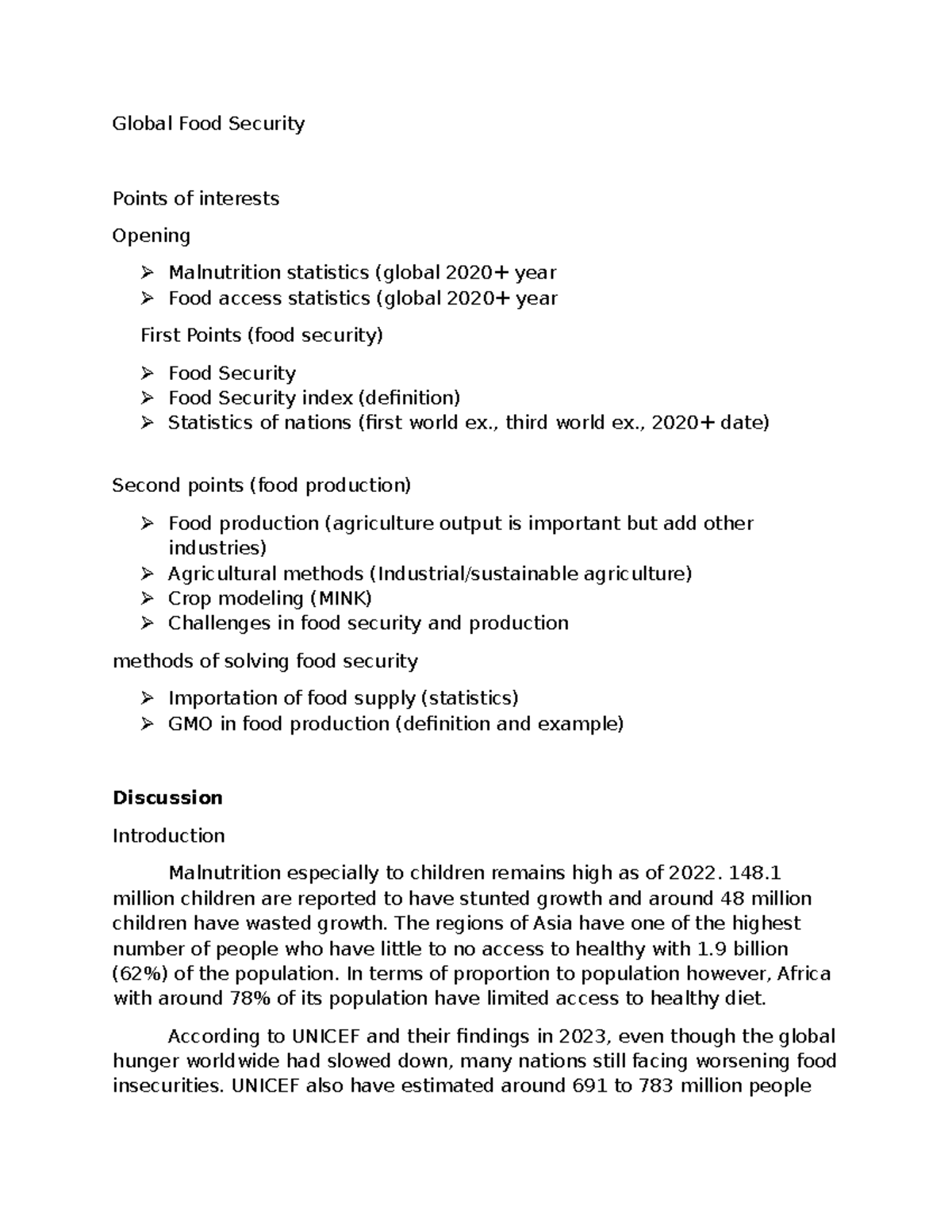Outline-TCWD - sdadasdsad - Global Food Security Points of interests ...