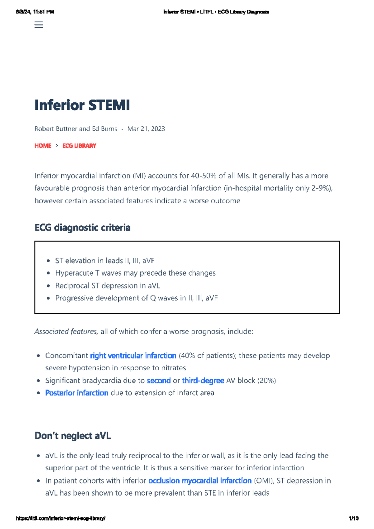 Inferior Stemi - Studocu