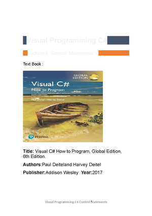 Visual programming C# GUI With Windows Forms Part A - Visual Programming C# GUI With Windows ...