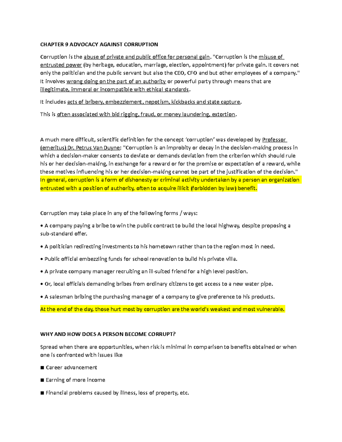 Chapter 9 Advocacy Against Corruption-1 - CHAPTER 9 ADVOCACY AGAINST ...