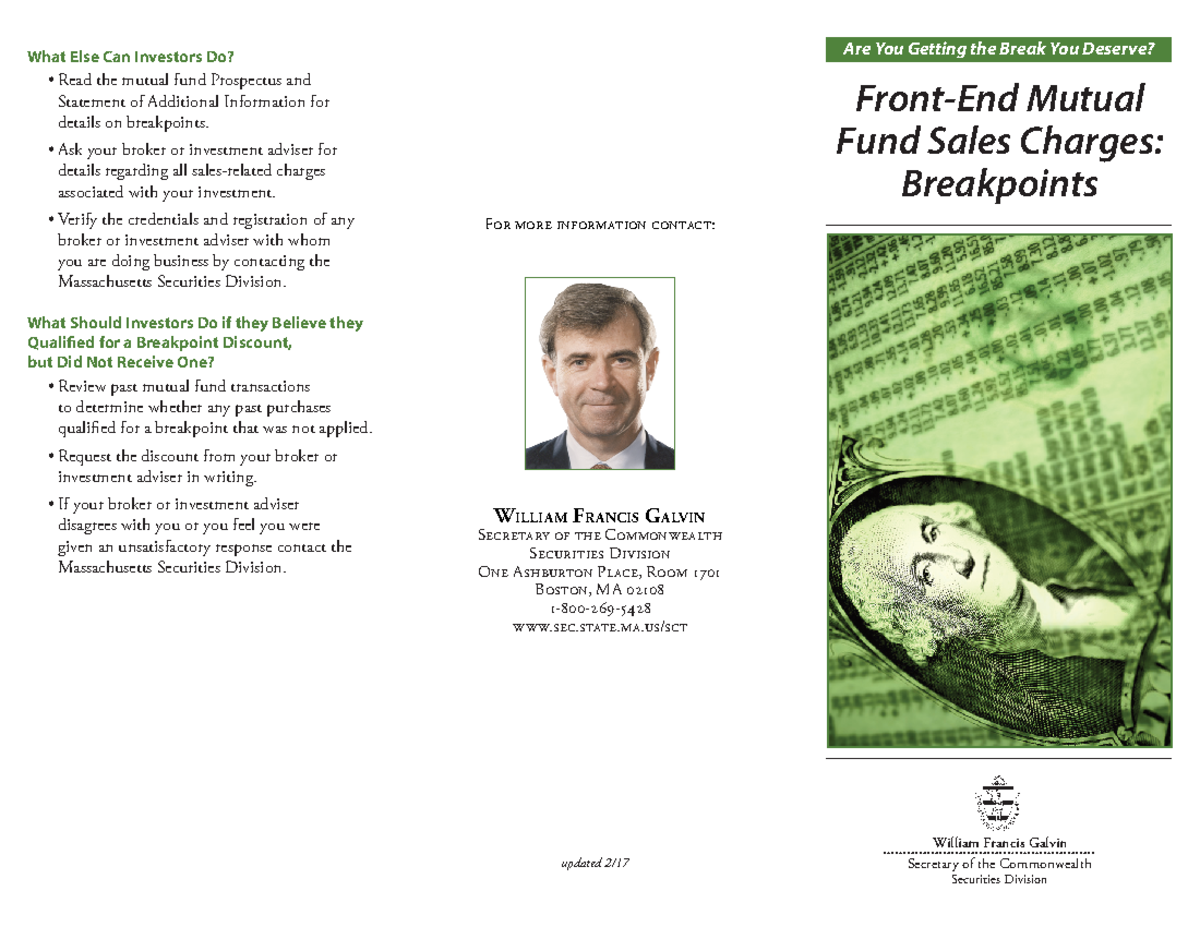 Front End Mutual Fund Sales Charges Breakpoint - updated 2/ Front-End ...