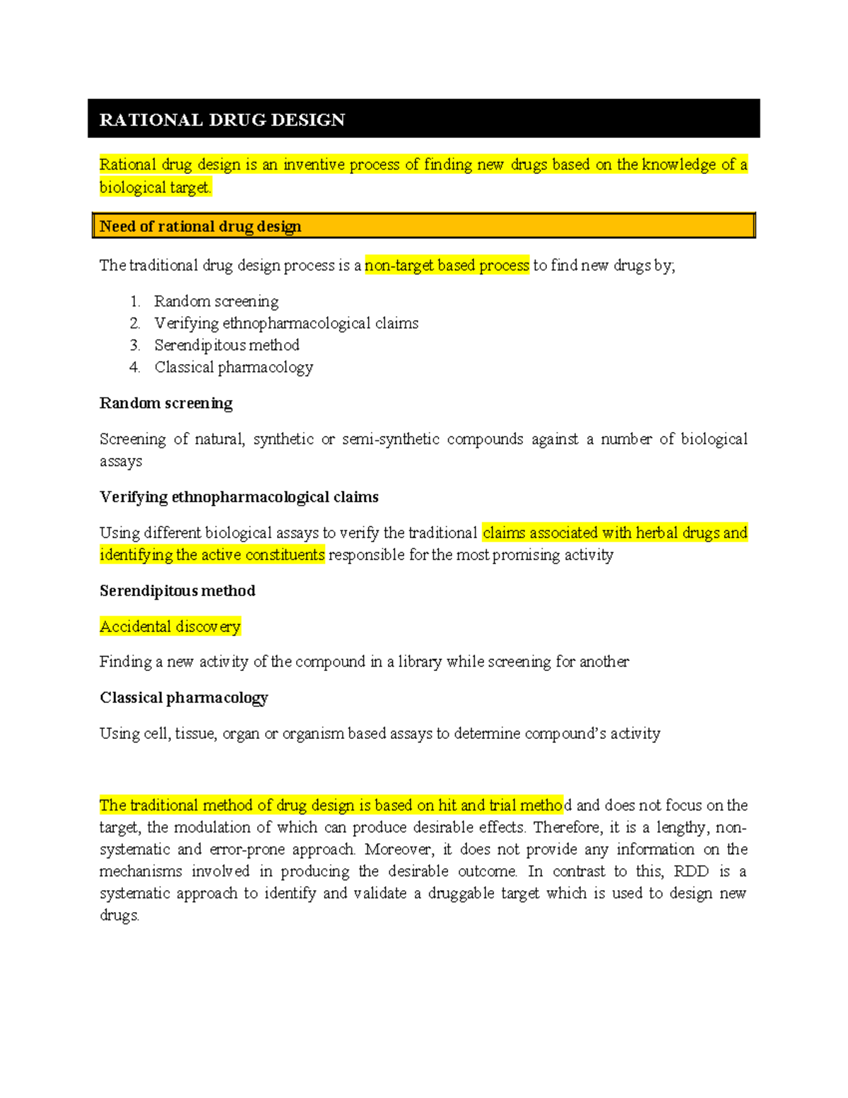 3. Rational drug design - RATIONAL DRUG DESIGN Rational drug design is ...