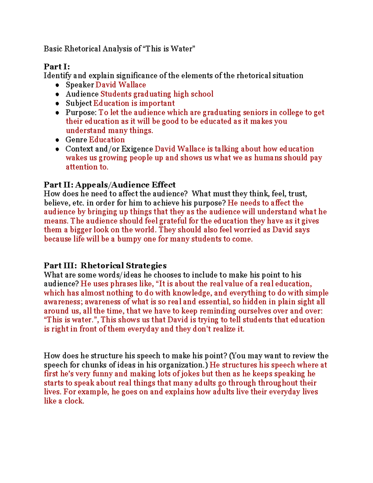 Viviana Diosdado - Basic Rhetorical Analysis of “This is Water” - Basic ...