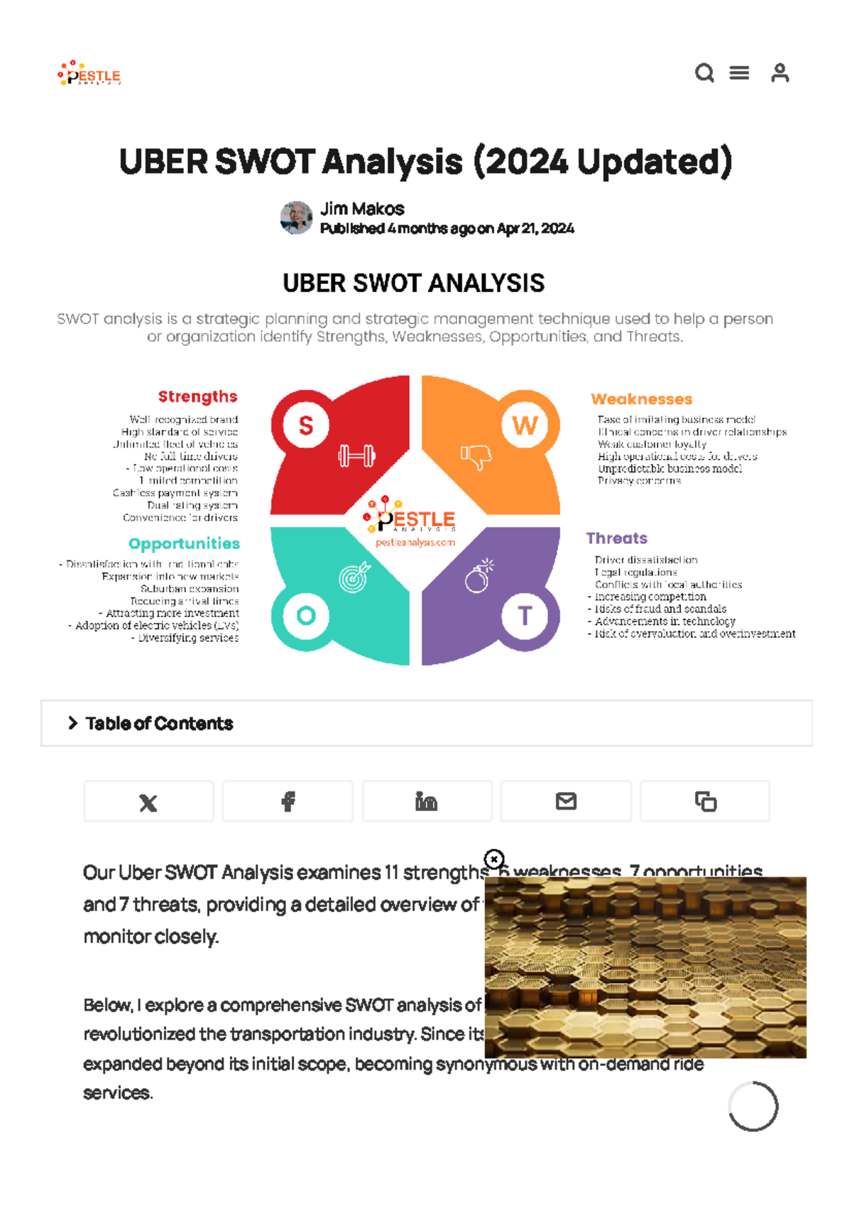 UBER SWOT Analysis (2024 Updated) - UBER SWOT Analysis 2024 Updated ...