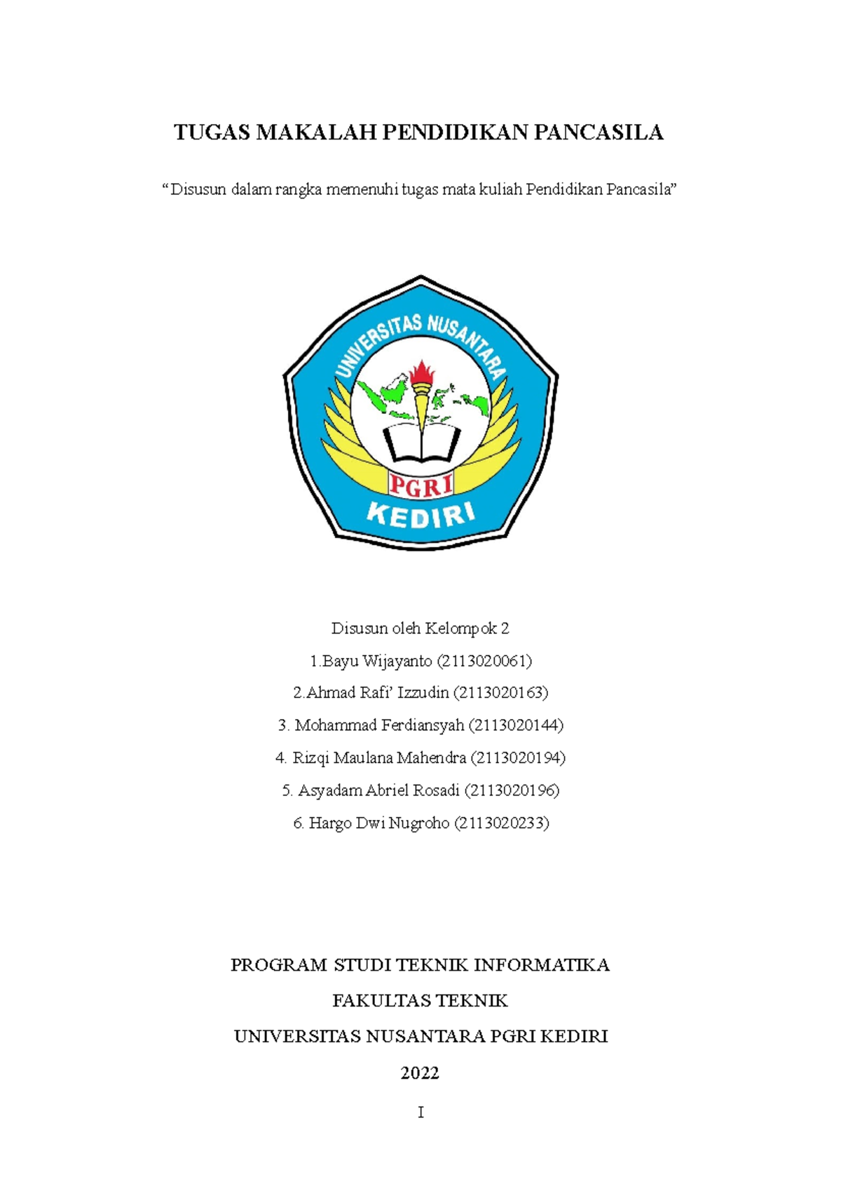 Makalah VISI MISI Pendidikan Pancasila - TUGAS MAKALAH PENDIDIKAN ...