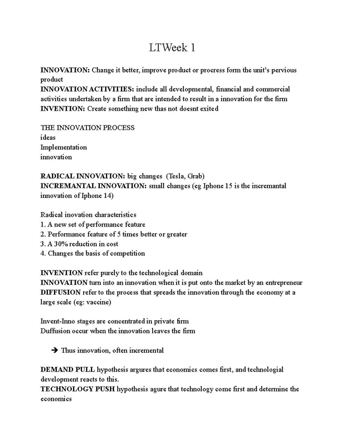 IC1 - NOTE IC W1 - LTWeek 1 INNOVATION: Change it better, improve ...