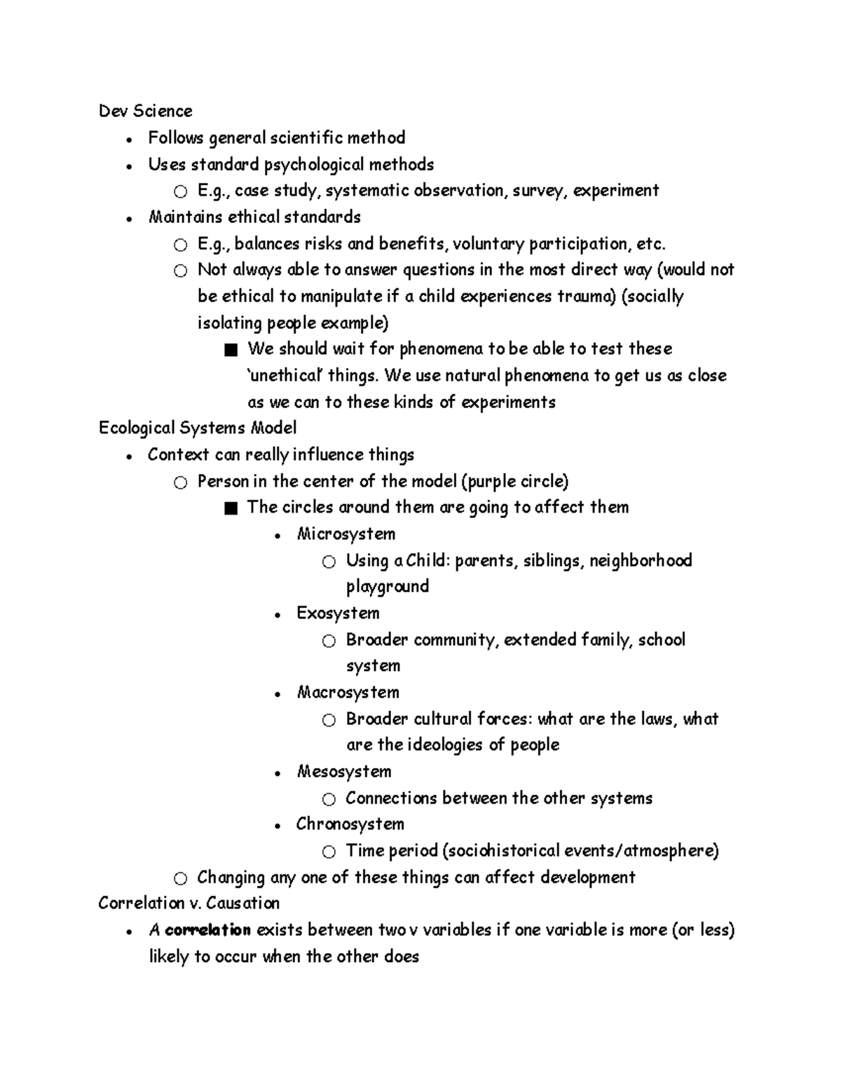 Developmental Science - Dev Science Follows general scientific method ...