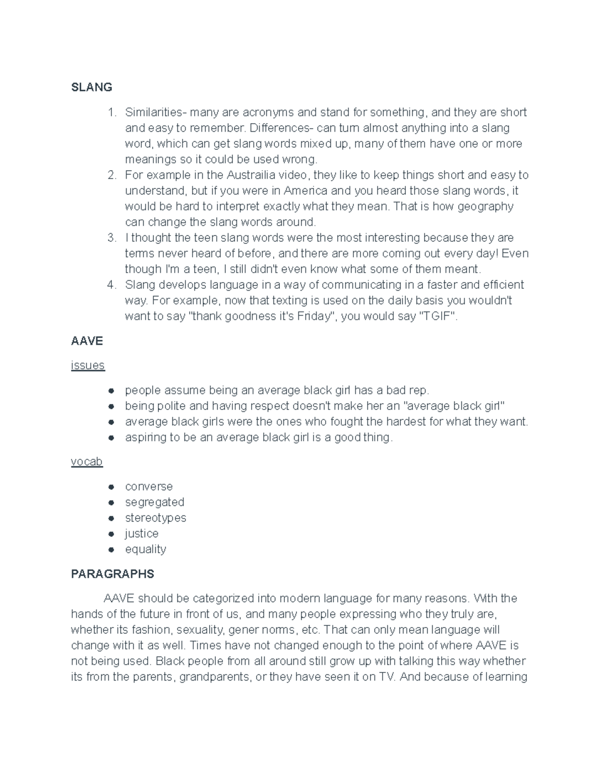 Slang and AAVE - Stand and AAVE questions and answers. - SLANG ...