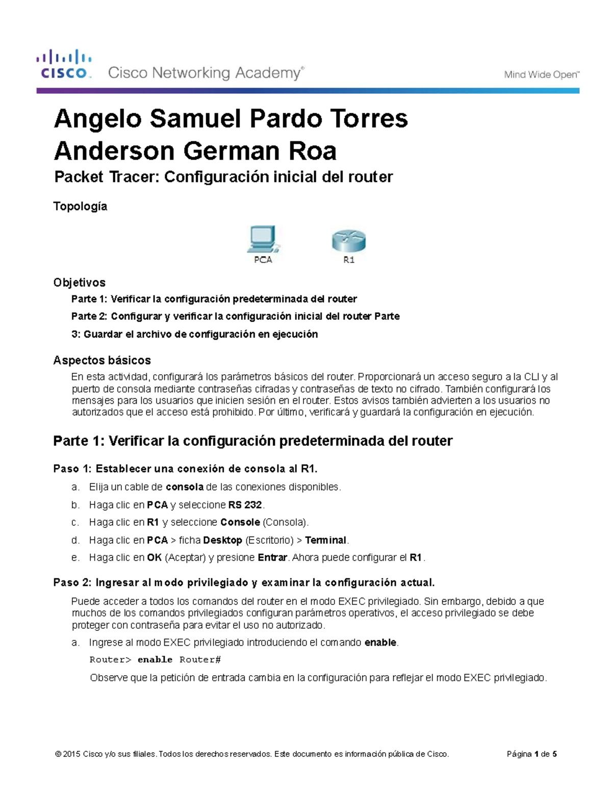 Configuración de router-Redes de computadores - Angelo Samuel Pardo ...