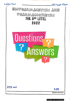 Part 1 biopharmaceutics - Biopharmacy And Pharmacokinetics - Studocu