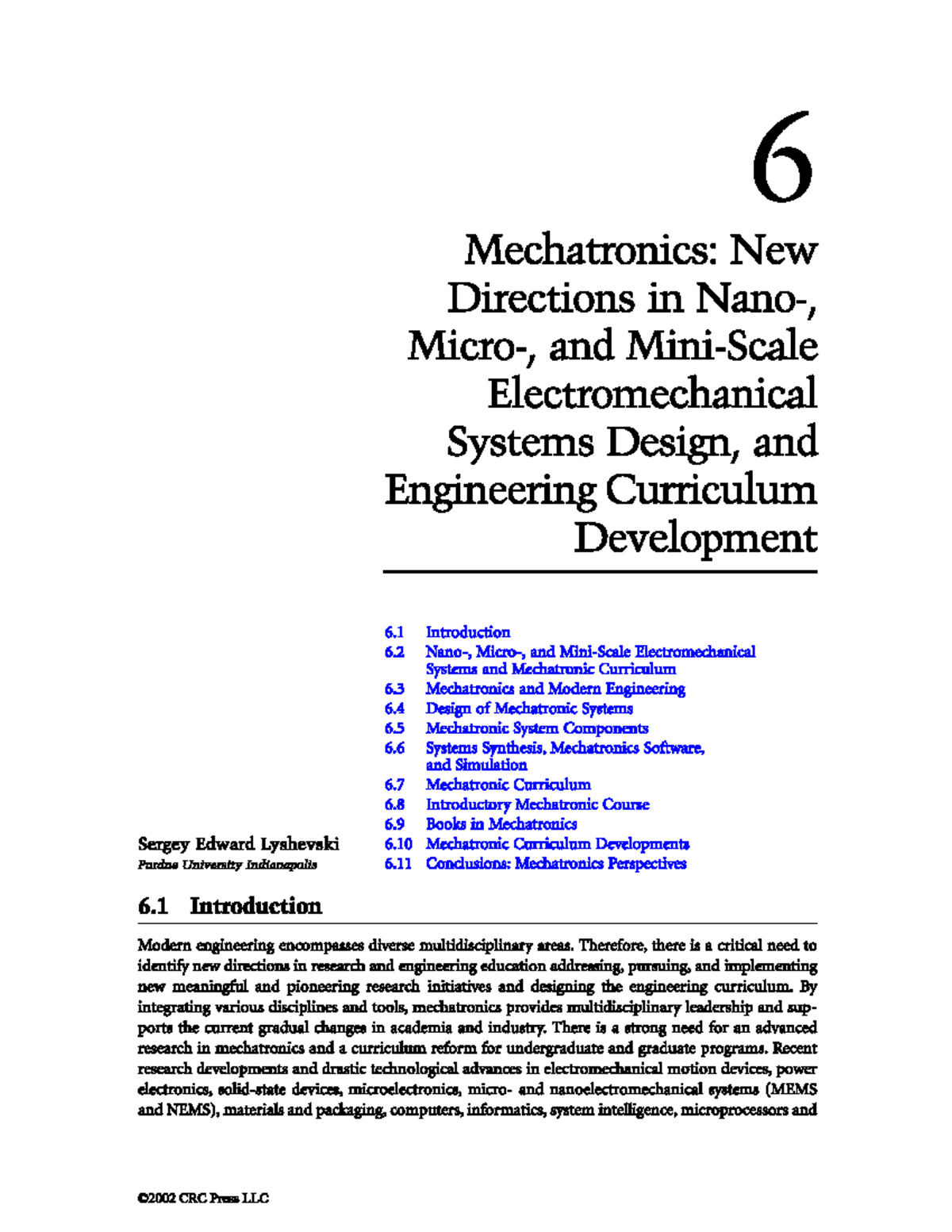 Nano-, Micro-, and Mini-Scale Electromechanical System - Mechatronics ...